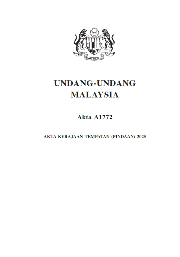 AKTA KERAJAAN TEMPATAN (PINDDAN) 2025 (A1772) - PNMB2U